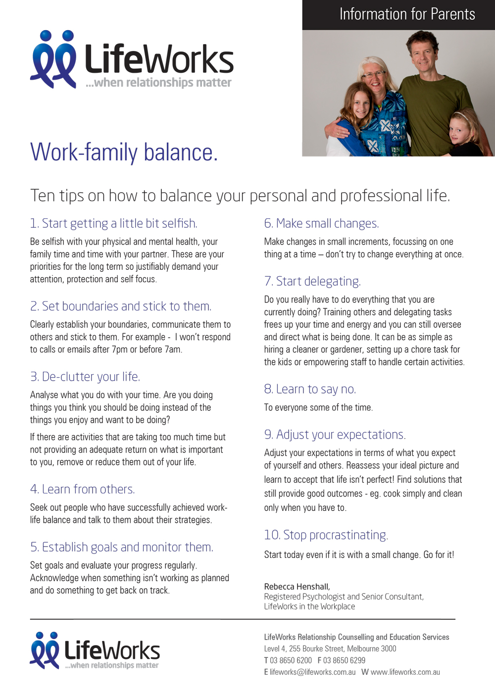 Top Tips to Work-Life Balance - Relationship Matters